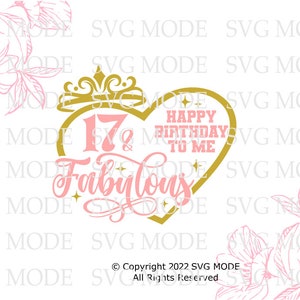 17th Birthday SVG PNG, 17th Birthday Svg, Birthday Svg, 17th Birthday ...