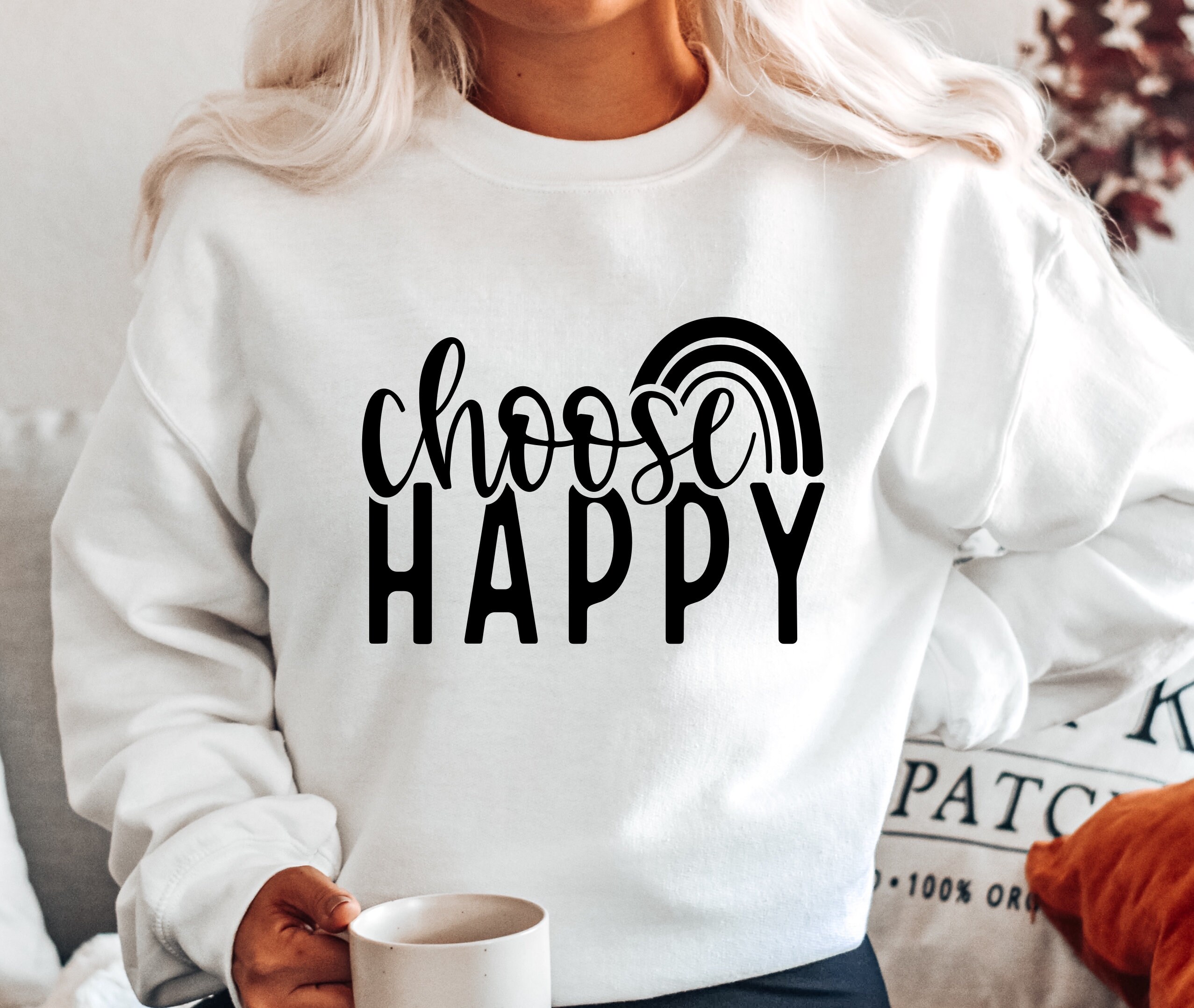 Choose Happy SVG PNG PDF Positive Svg Inspirational Svg | Etsy UK