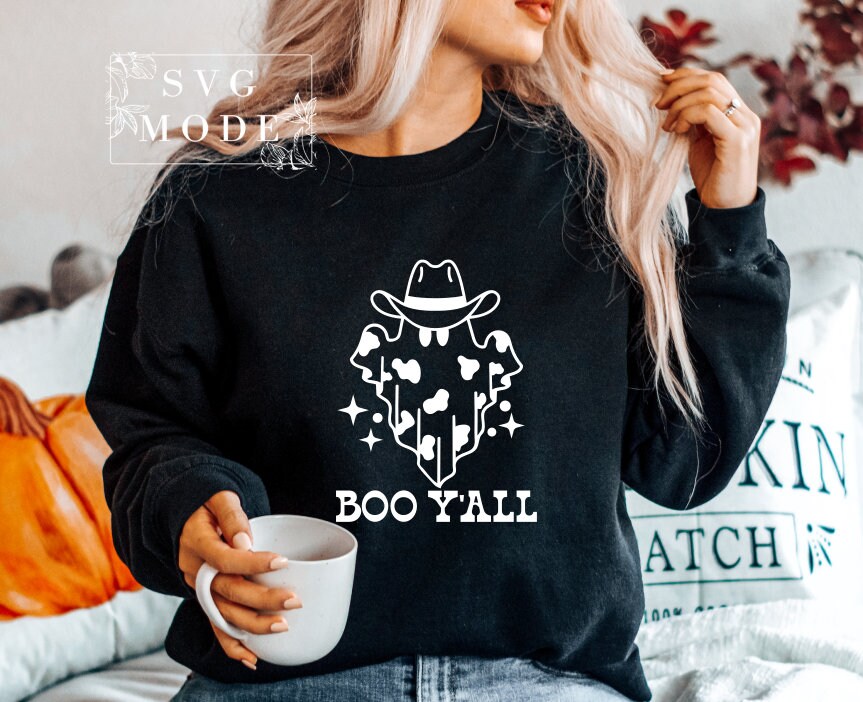 Boo Y'all Svg, Cowboy Ghost Svg, Boo Haw Svg, Halloween Svg, Funny ...