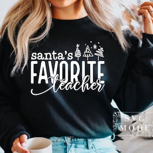 Santa's Favorite Teacher SVG PNG PDF, Merry Teacher Svg, Teacher Svg ...