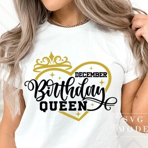 This Queen Was Born in December SVG, Birthday Queen Svg, December Queen ...