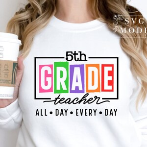 Fifth Grade Teacher SVG PNG, Teacher Life Svg, 5th Grade Teacher Svg ...