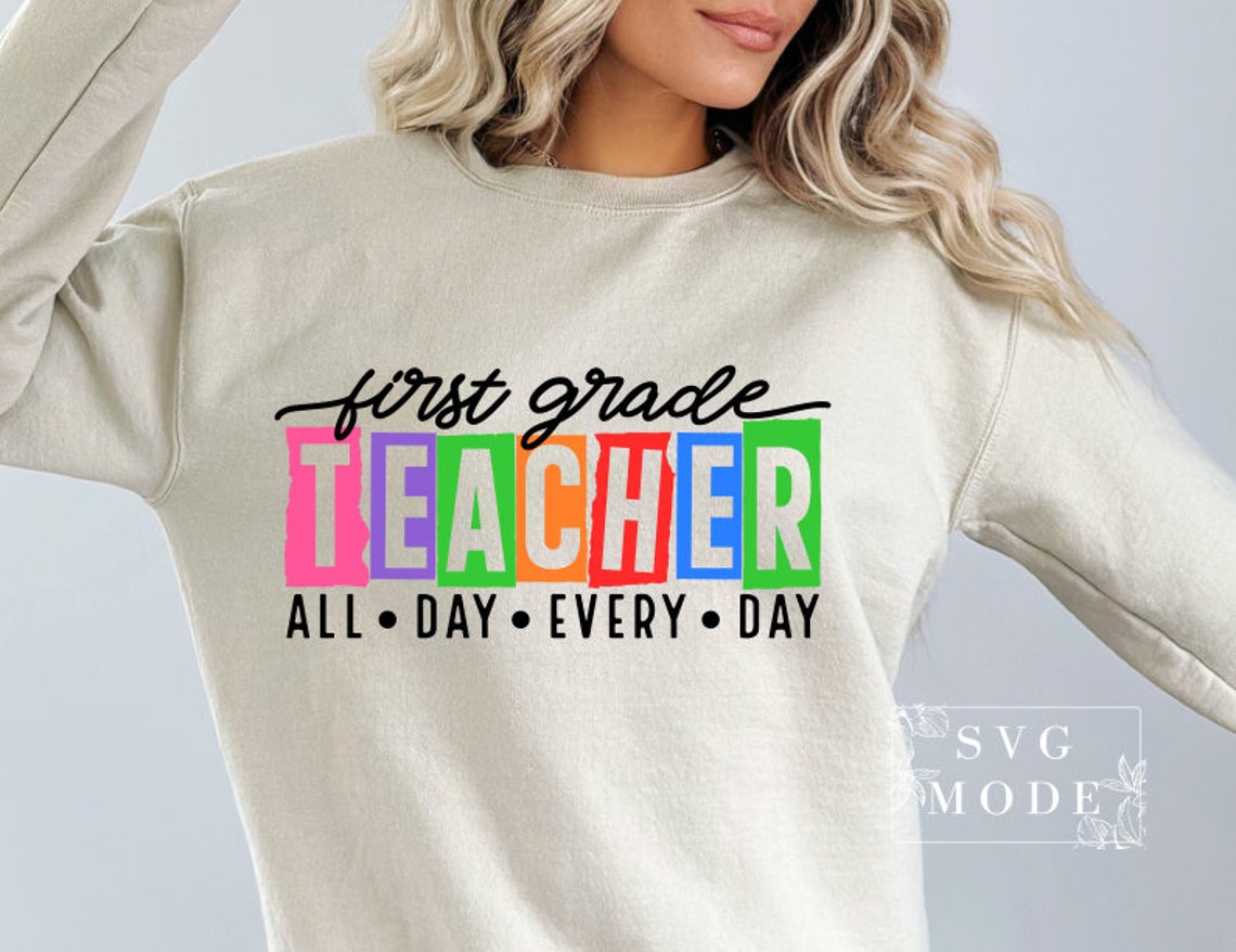 First Grade Teacher SVG PNG, Teacher Life Svg, 1st Grade Teacher Svg ...
