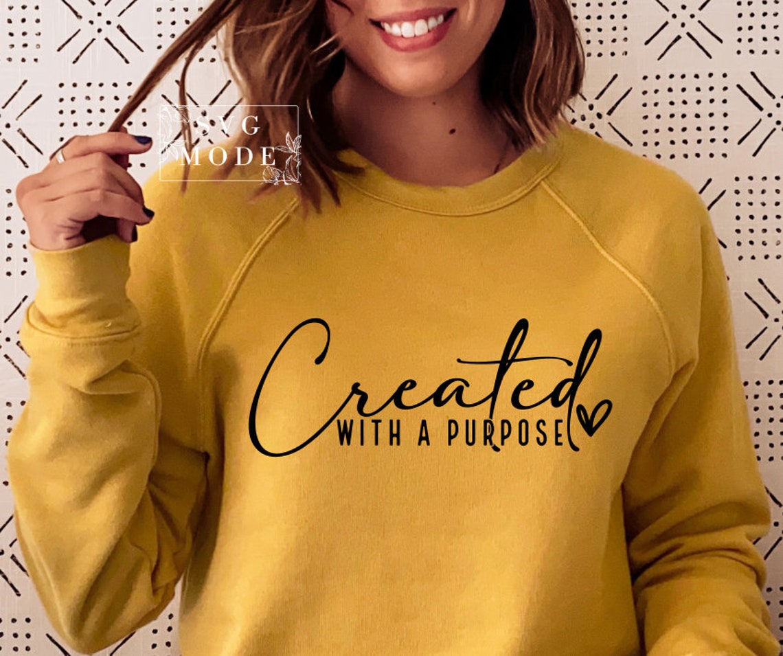 Created With a Purpose SVG PNG PDF Christian Svg Self Love - Etsy