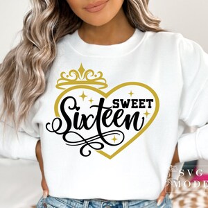 Officially 16 SVG PNG, 16th Birthday Svg, Sweet 16 Shirt Svg, It's My ...