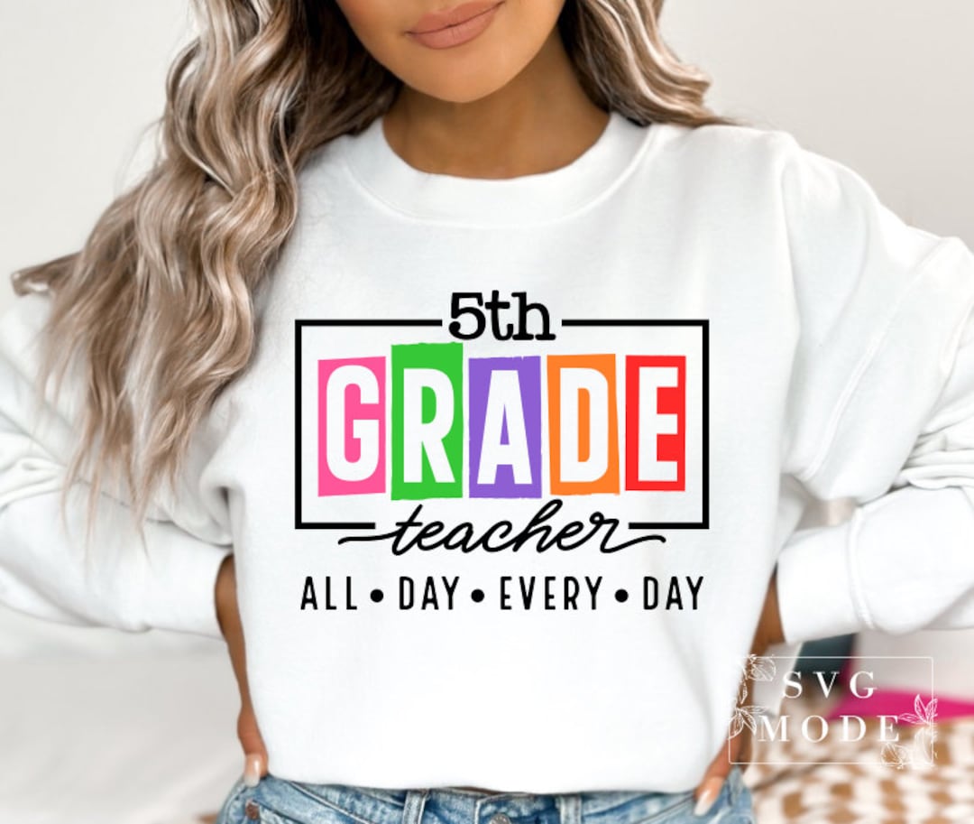 Fifth Grade Teacher SVG PNG, Teacher Life Svg, 5th Grade Teacher Svg ...