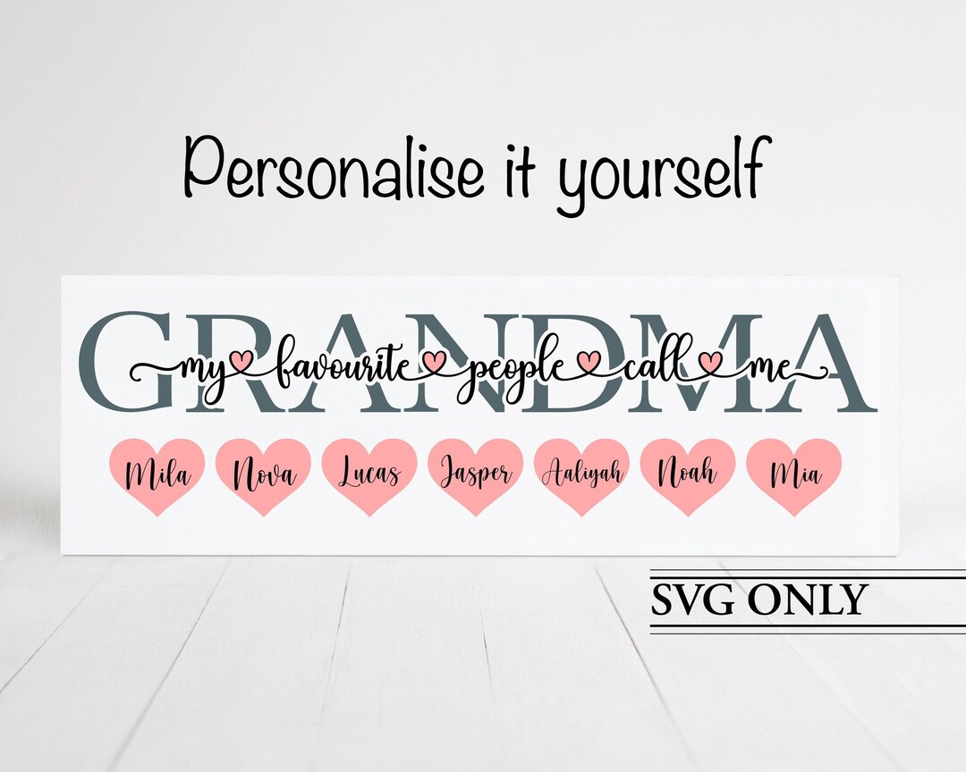 Personalized Grandma Gift SVG: Tile With Names (digital Download) - Etsy