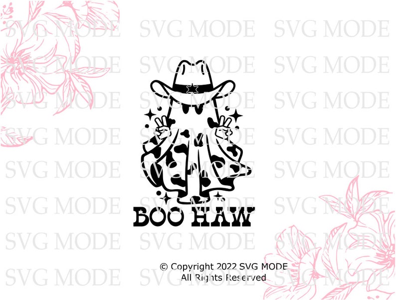 Boo Haw SVG PNG PDF, Cowboy Ghost Svg, Halloween Svg, Funny Halloween ...