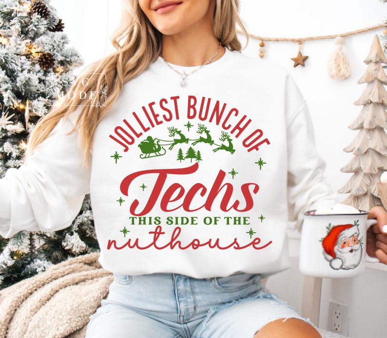 Jolliest Bunch of Techs SVG PNG, Jolliest Bunch Svg, Christmas Crew Svg ...