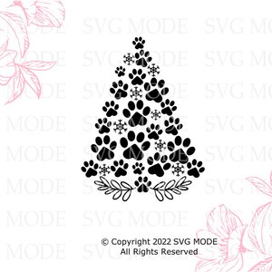 Paw Tree SVG, Christmas Tree Svg, Paw Christmas Tree Svg, Paw Print ...