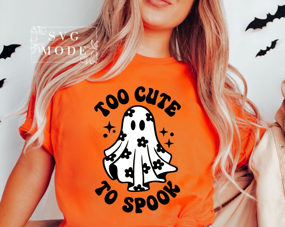 Too Cute to Spook SVG PNG PDF Daisy Ghost Svg Halloween - Etsy