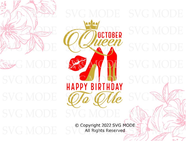 This Queen Was Born in October SVG Birthday Queen Svg - Etsy