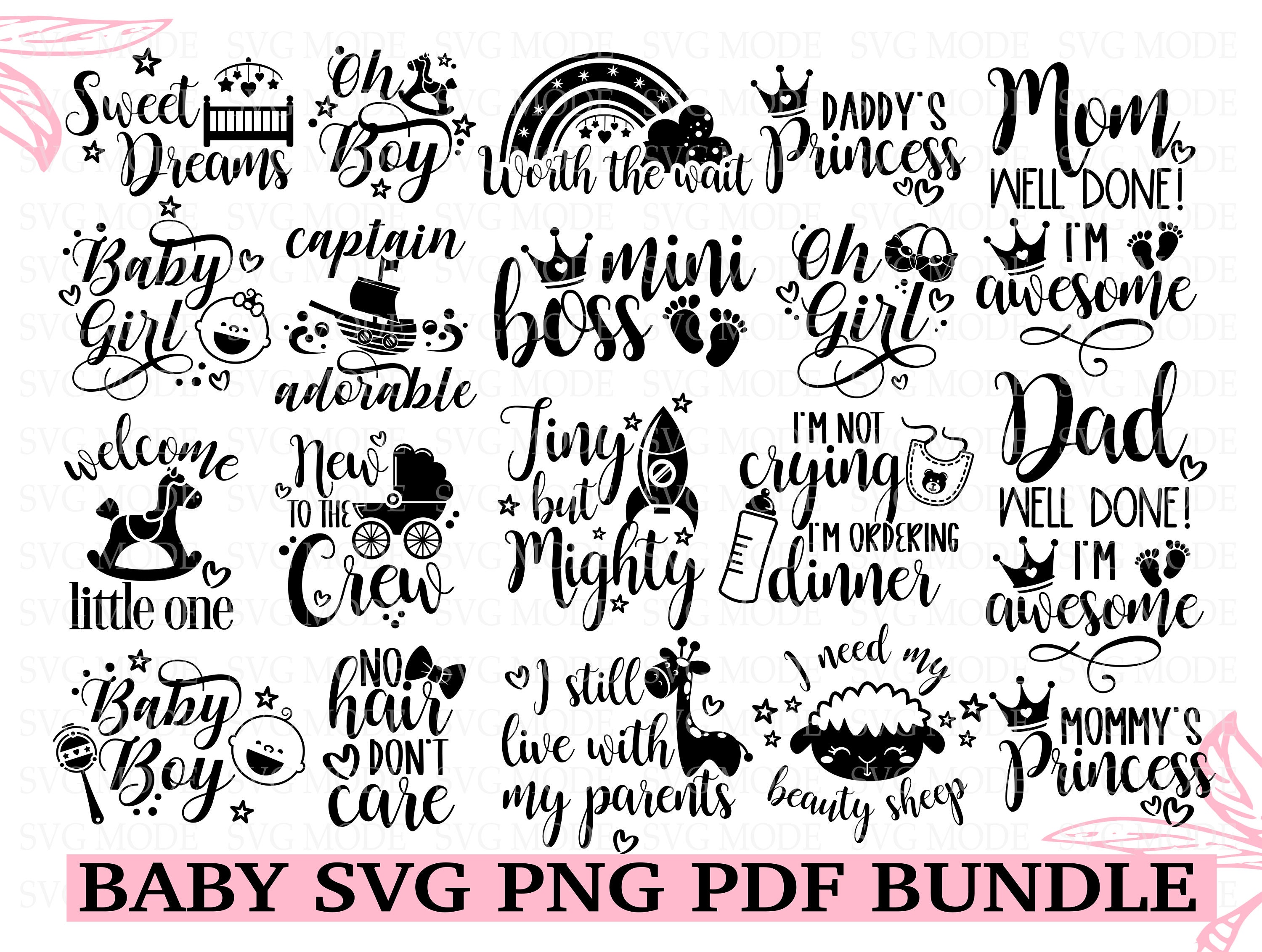 Baby Quote Svg Bundle, Baby Svg Png Pdf, Mom Svg, Mom Life Svg ...