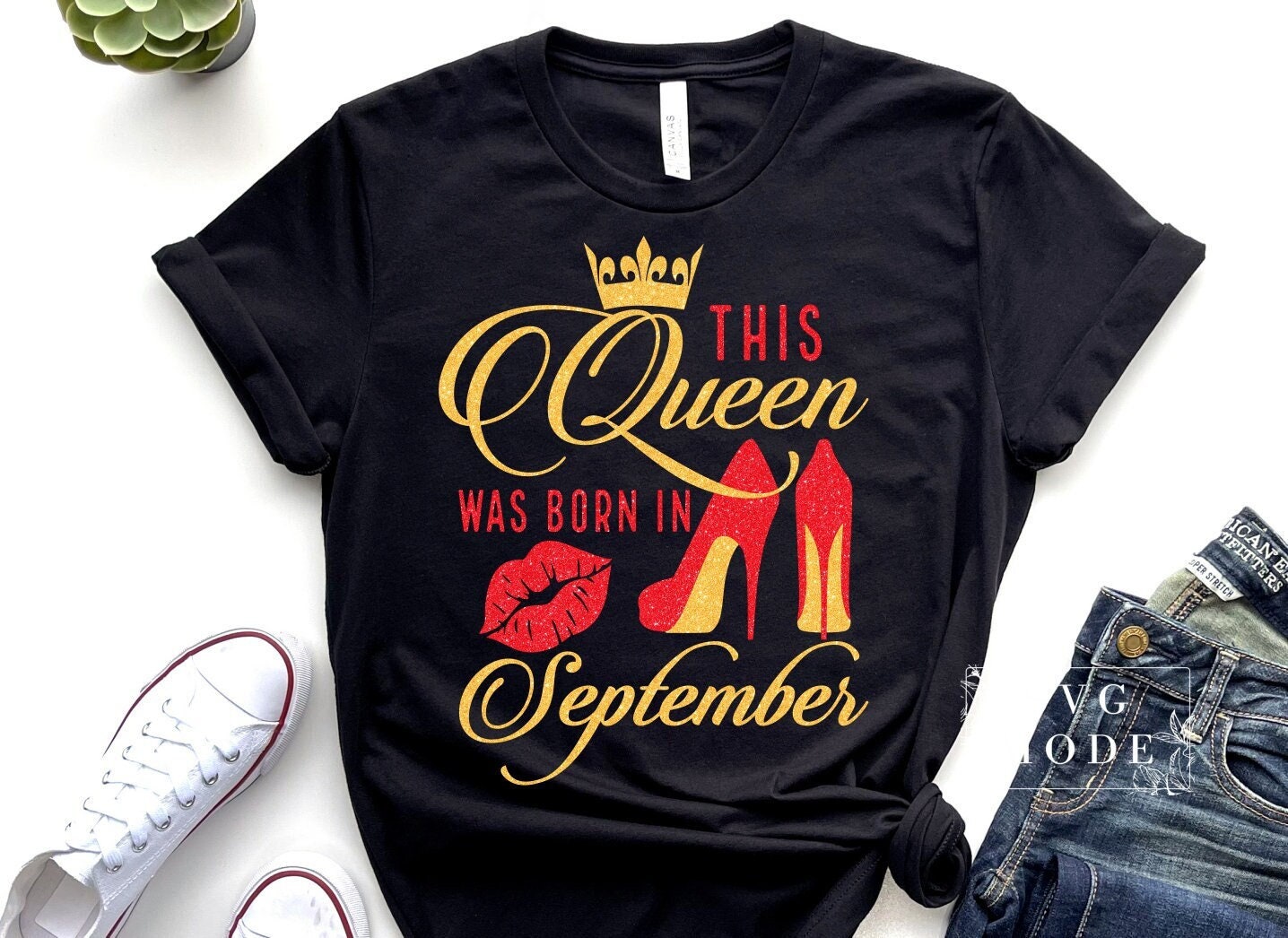 This Queen Was Born in September SVG Birthday Queen Svg - Etsy