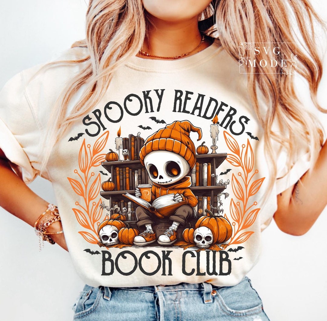 Spooky Readers Book Club PNG, Halloween Library Png, Teacher Halloween ...