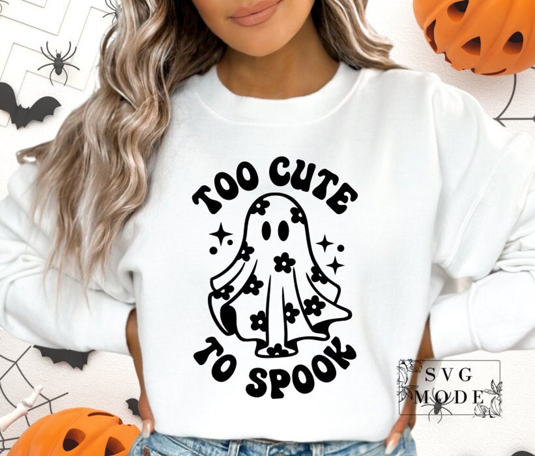 Too Cute to Spook SVG PNG PDF, Daisy Ghost Svg, Halloween Shirt ...