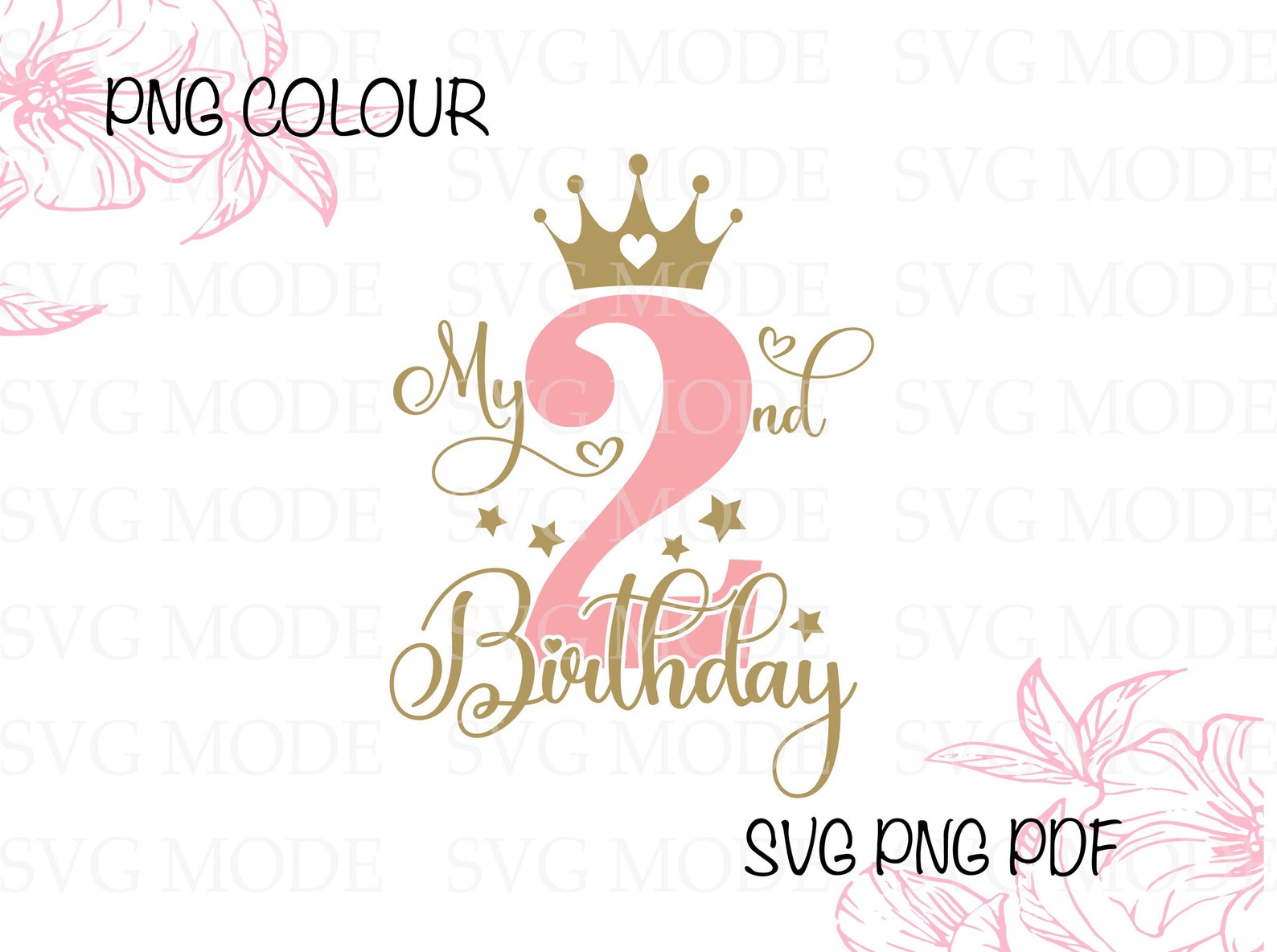 Second Birthday SVG PNG PDF 2nd Birthday Svg Birthday Svg - Etsy