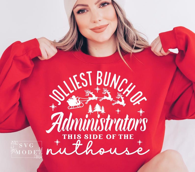 Jolliest Bunch of Administrators Svg, Funny Christmas Admin Svg, Santa ...