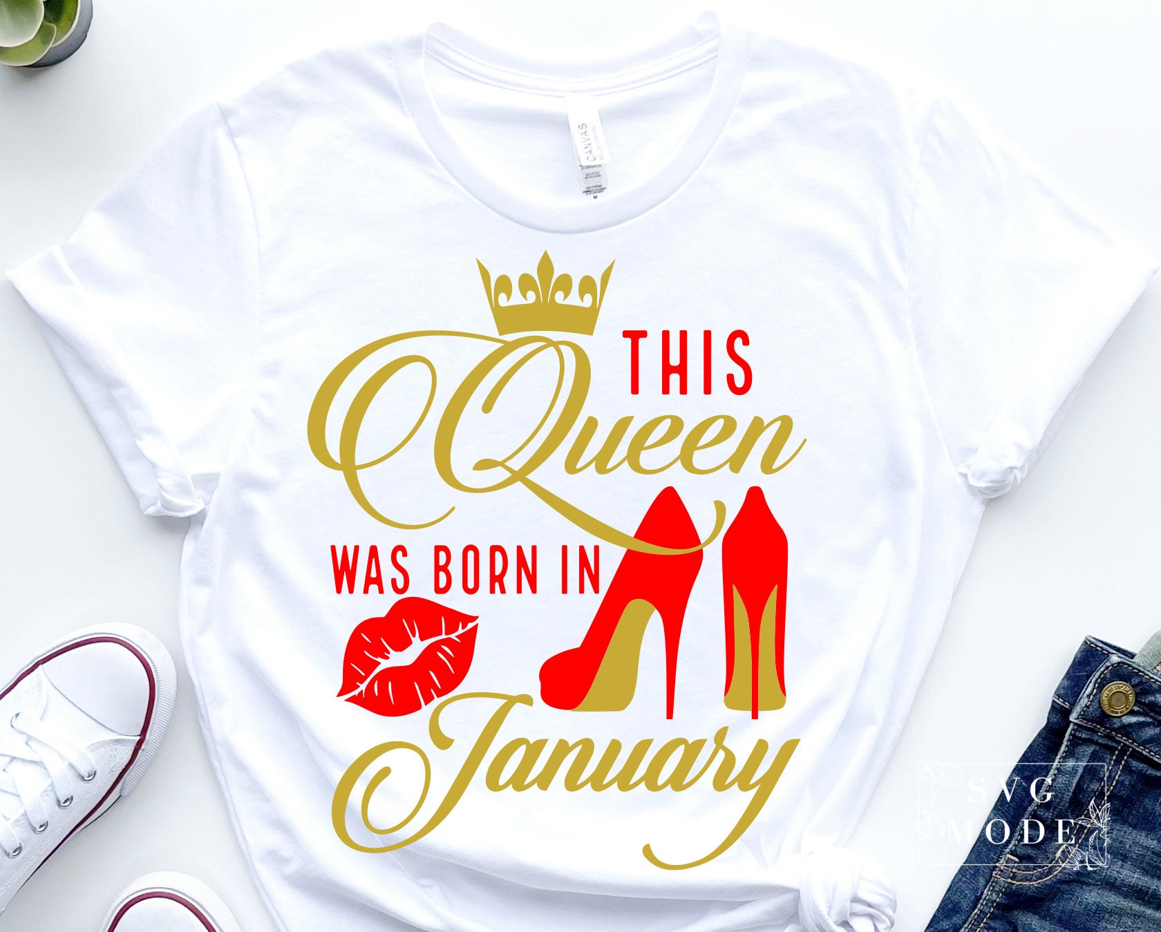 This Queen Was Born in January SVG PNG, Birthday Queen Svg, January ...