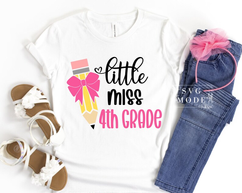 Little Miss Fourth Grade SVG PNG Hello 4th Grade Svg Back to - Etsy