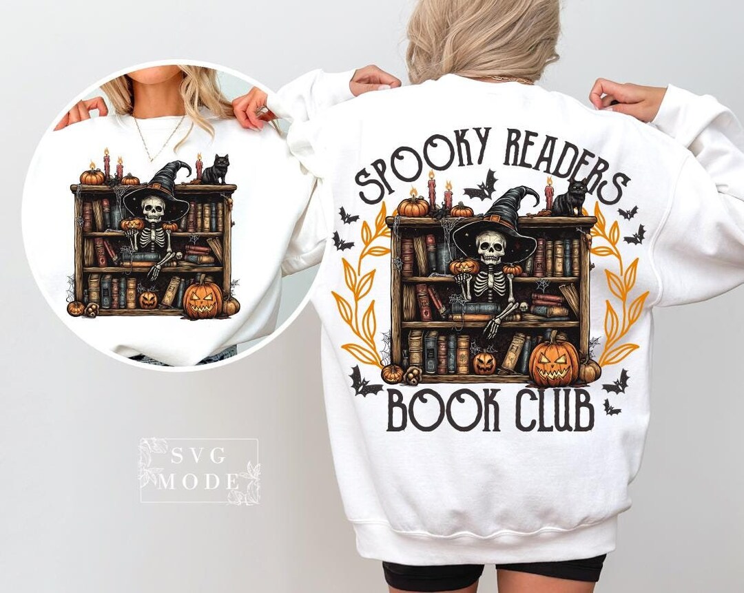 Spooky Readers Book Club PNG, Halloween Library Png, Teacher Halloween ...