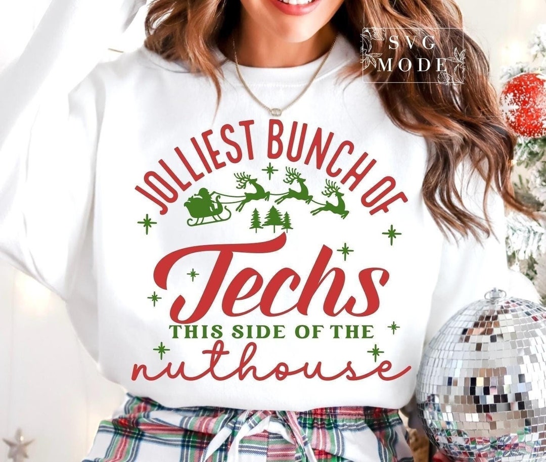 Jolliest Bunch of Techs SVG PNG, Jolliest Bunch Svg, Christmas Crew Svg ...