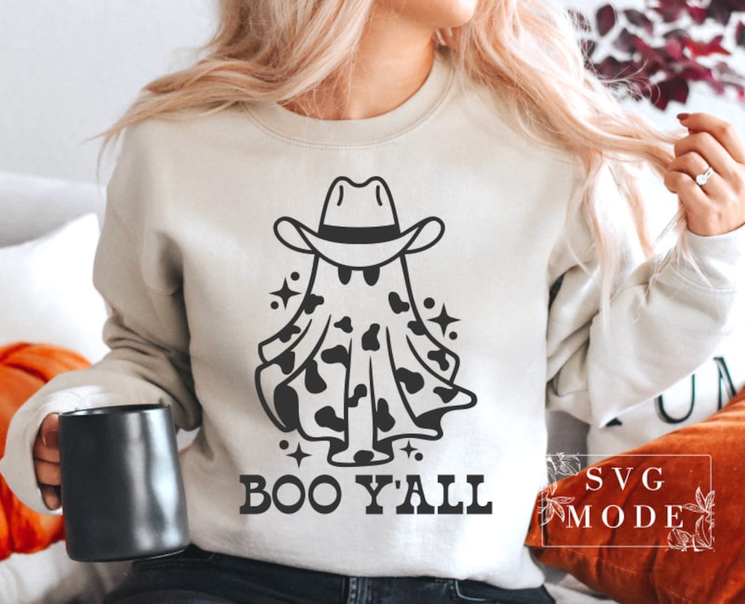 Boo Y'all Svg, Cowboy Ghost Svg, Boo Haw Svg, Halloween Svg, Funny ...