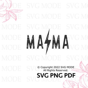 Mama SVG PNG PDF, Rocker Style Mama Svg, Mama Vibes Svg, Mom Svg, Mom ...