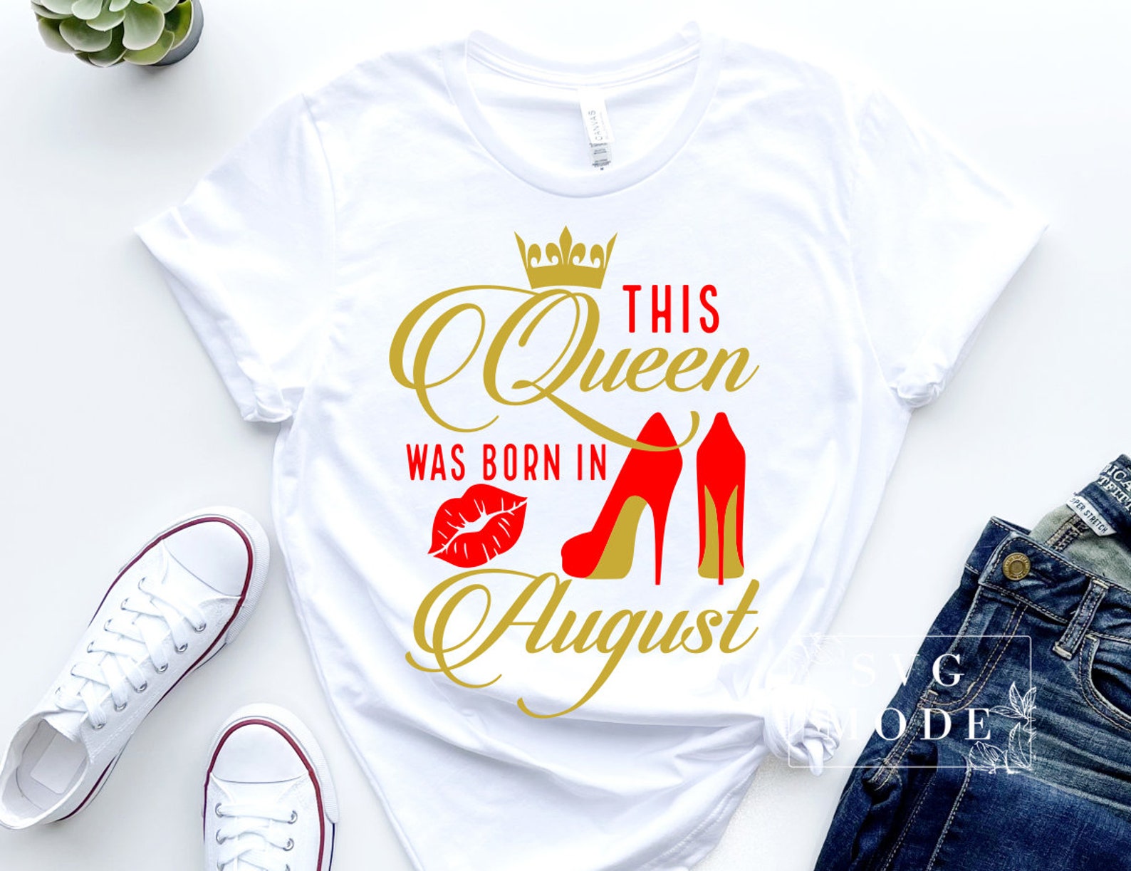 This Queen Was Born in August SVG PNG PDF, Birthday Queen Svg, August ...
