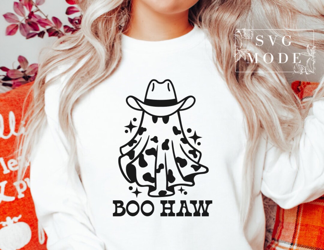 Boo Haw SVG PNG PDF, Cowboy Ghost Svg, Halloween Svg, Funny Halloween ...