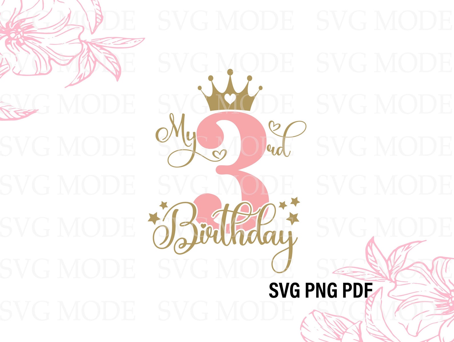 Third Birthday SVG PNG PDF 3rd Birthday Svg Birthday Svg | Etsy