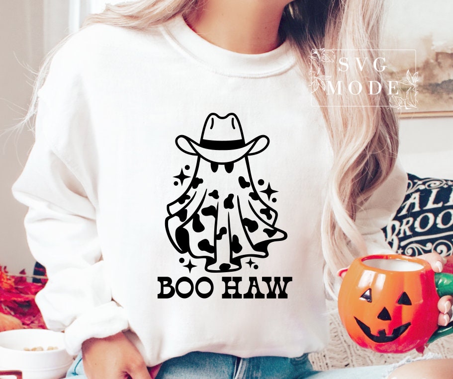 Boo Haw SVG PNG PDF Cowboy Ghost Svg Halloween Svg Funny - Etsy