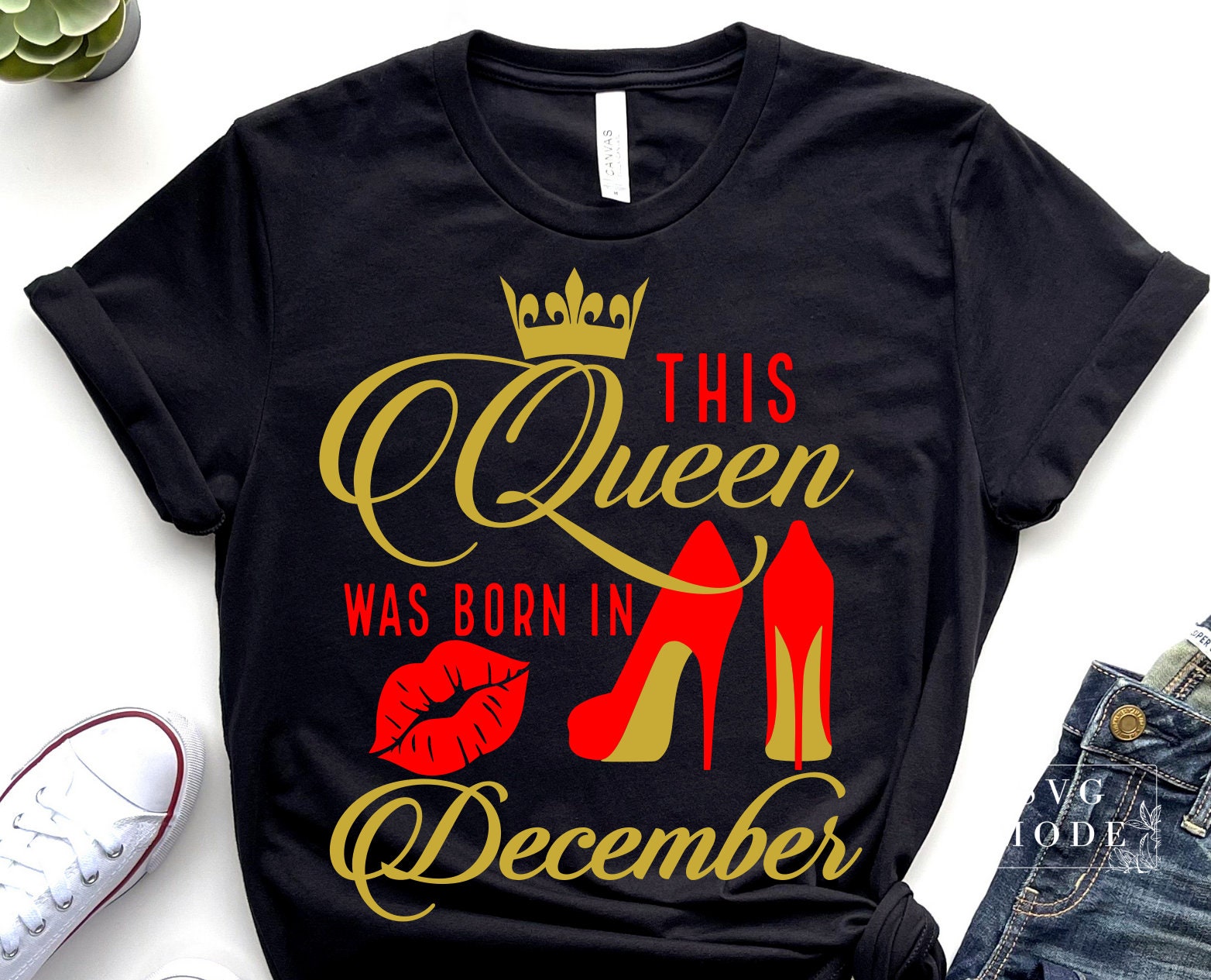 This Queen Was Born in December SVG Birthday Queen Svg - Etsy