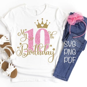 10th Birthday SVG PNG PDF , 10th Birthday Svg, Birthday Svg, Ten ...