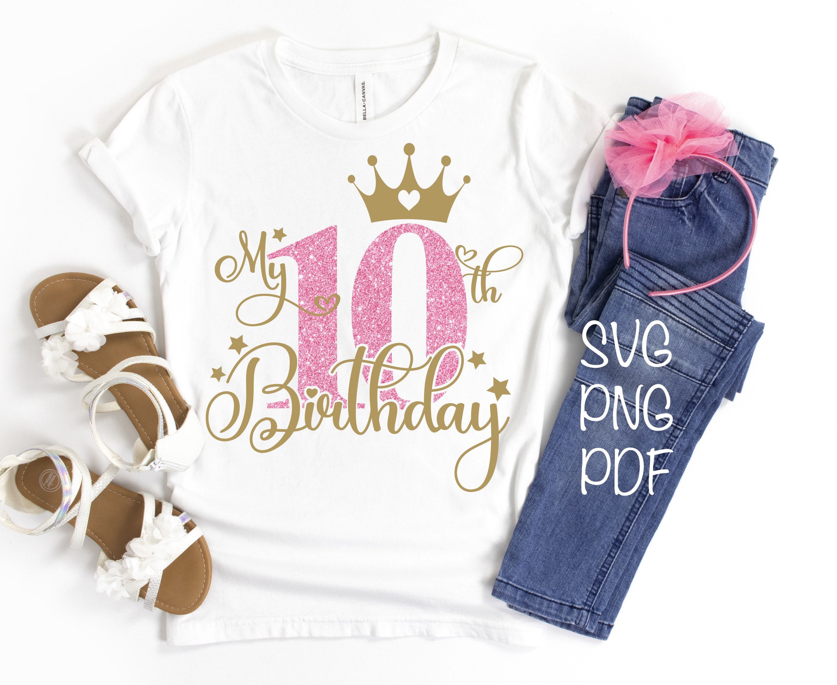 10th Birthday SVG PNG PDF 10th Birthday Svg Birthday Svg | Etsy