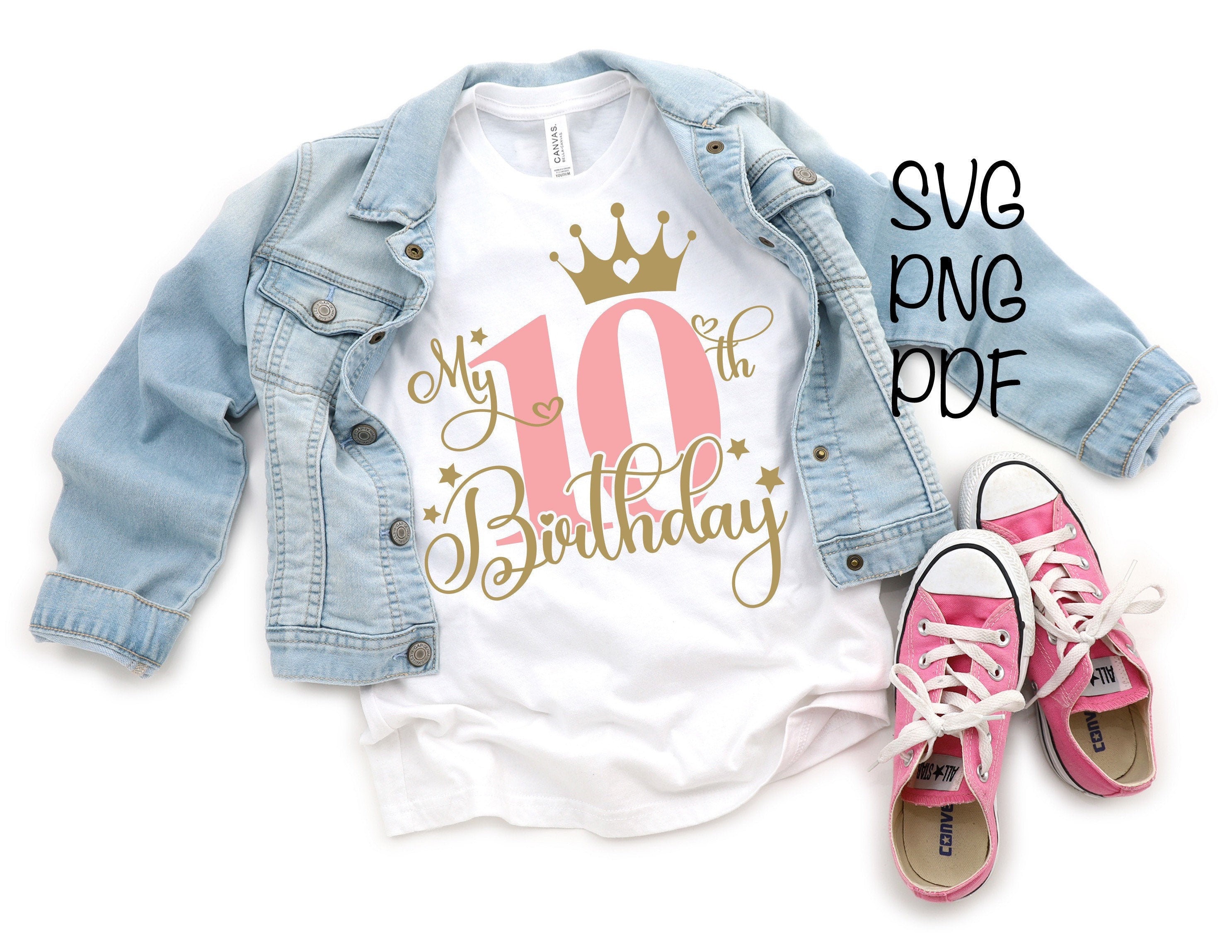 10th Birthday SVG PNG PDF 10th Birthday Svg Birthday Svg | Etsy