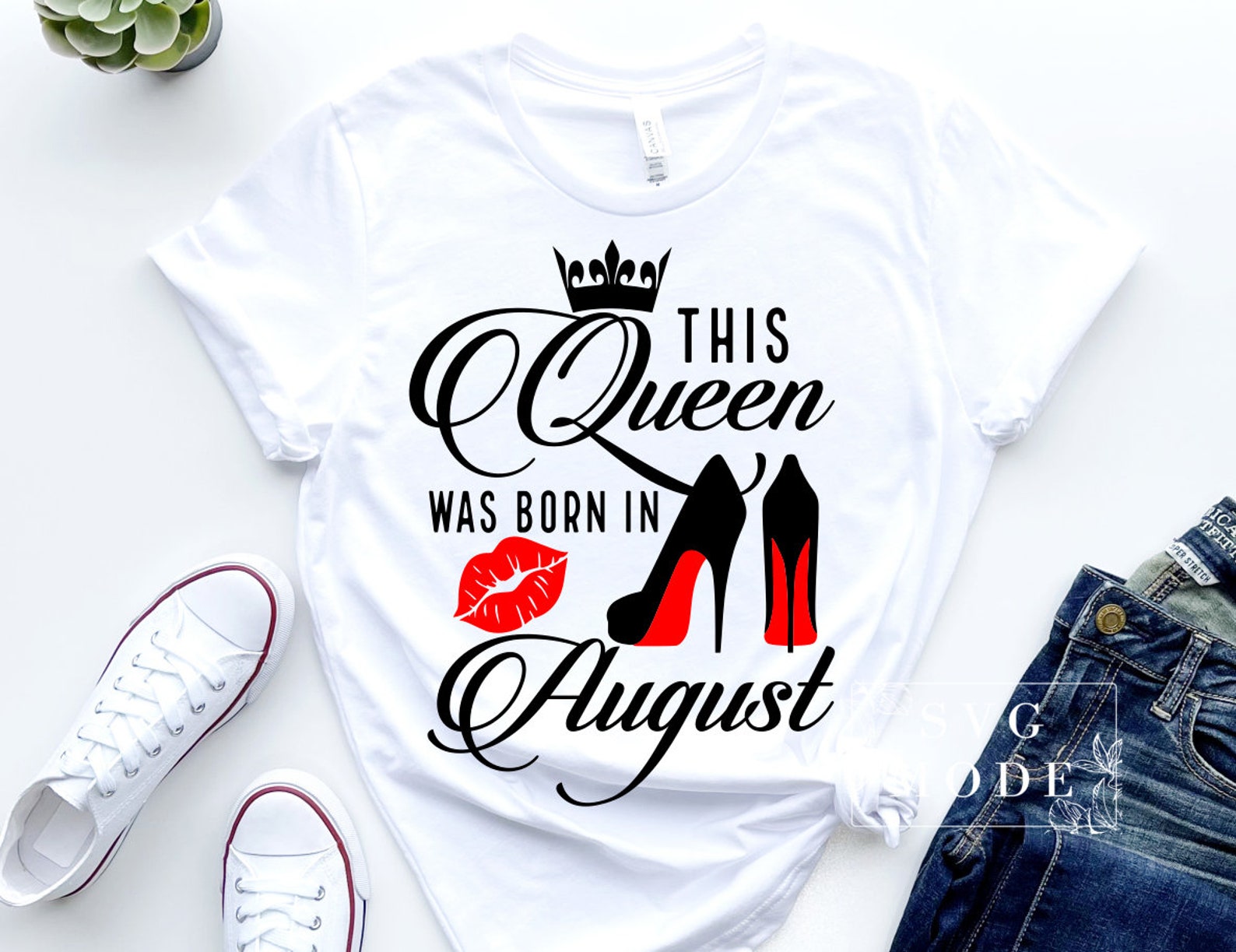 This Queen Was Born in August SVG PNG PDF, Birthday Queen Svg, August ...