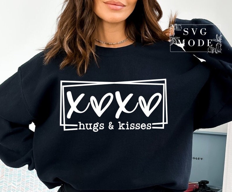 Hugs And Kisses Svg Png Xoxo Svg Valentine Vibes Svg Love Etsy