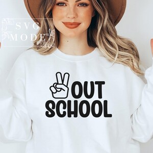 Peace Out School SVG PNG PDF, Last Day of School Svg, School is Out for ...