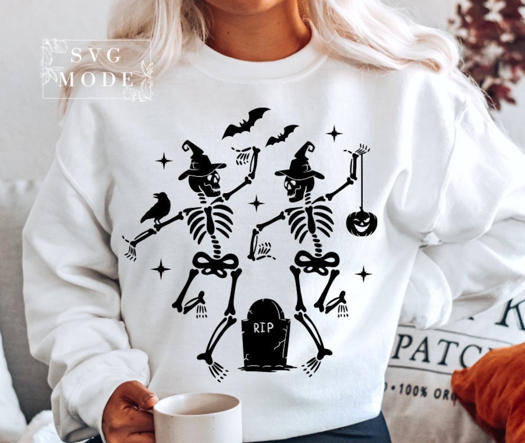Dancing Skeleton Witches SVG PNG, Halloween Skeleton Svg, Skeleton ...