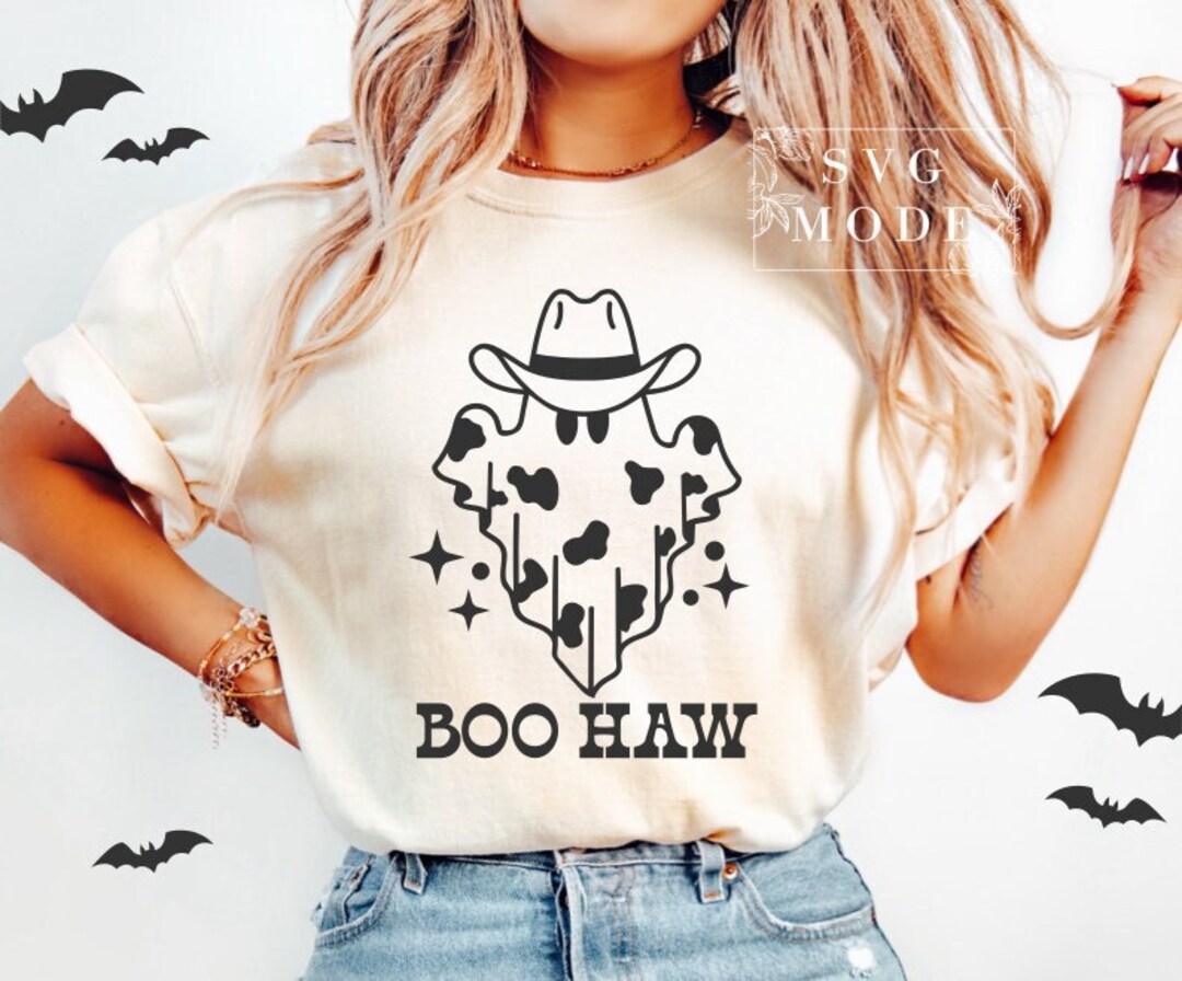 Boo Haw SVG PNG PDF, Cowboy Ghost Svg, Halloween Svg, Funny Halloween ...