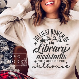 Jolliest Library Assistants Svg Png, Library Assistant Christmas Svg ...