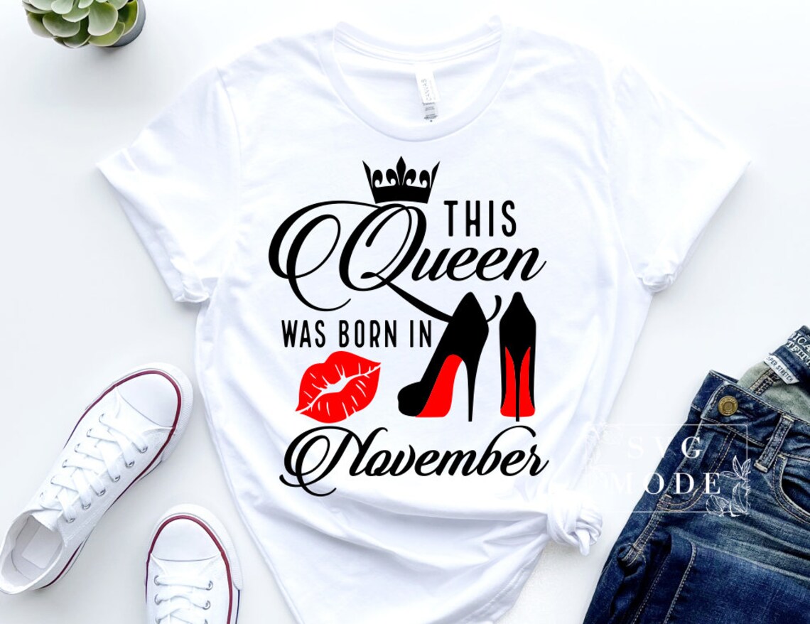 This Queen Was Born in November SVG Birthday Queen Svg - Etsy