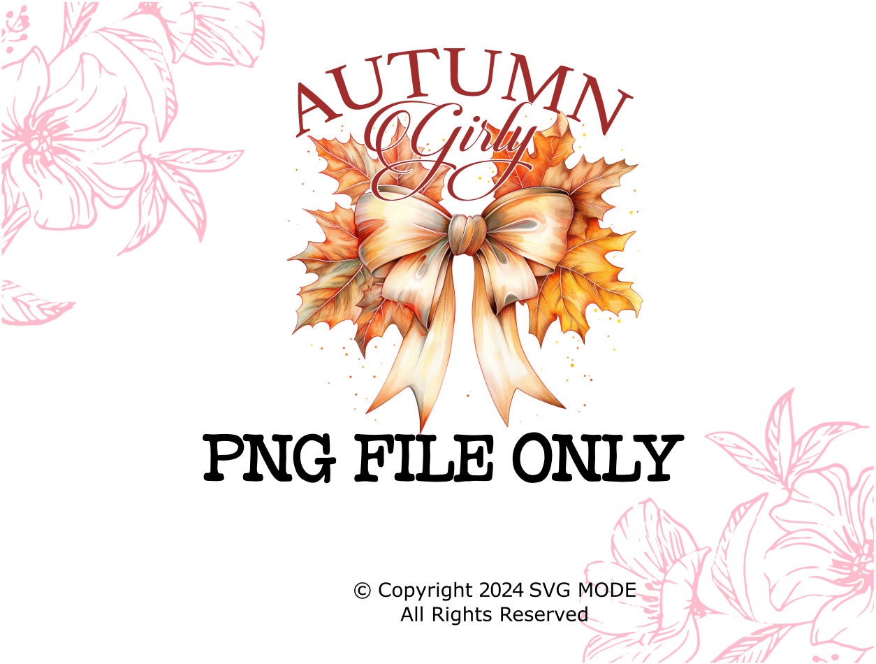 Autumn Girly Png, Retro Fall Bow Png, Fall Bow Png, Autumn Girl Png ...