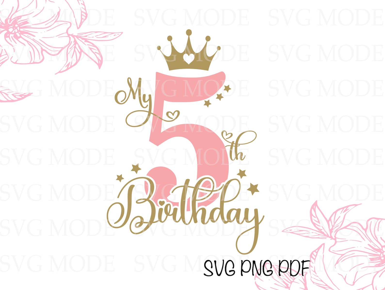 5th Birthday SVG PNG PDF 5th Birthday Svg Birthday Svg - Etsy UK