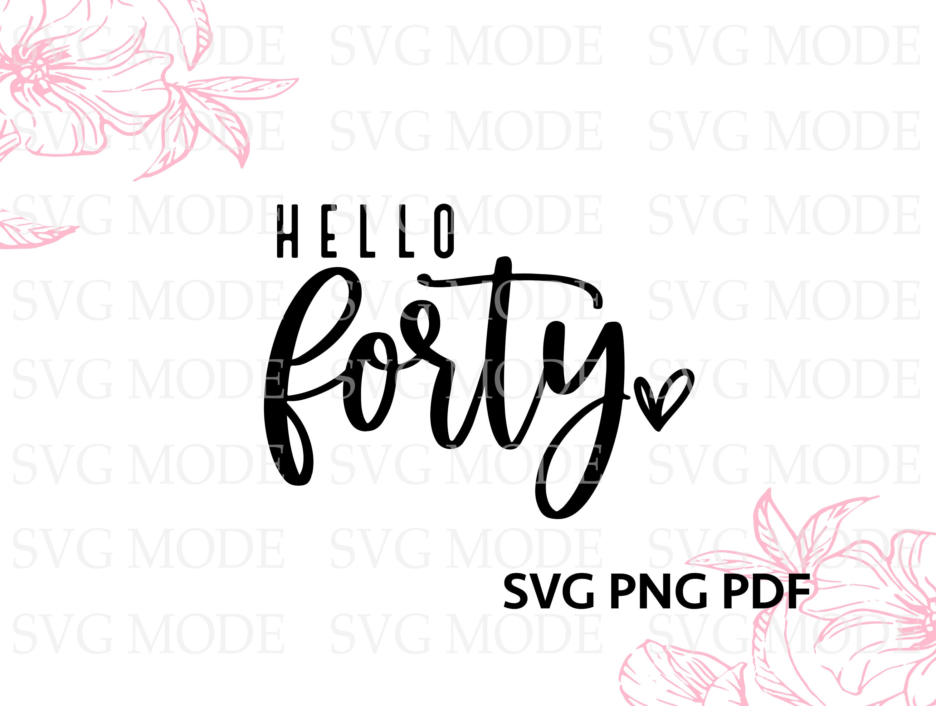Hello Forty SVG PNG PDF 40th Birthday Svg Forty and Fabulous - Etsy
