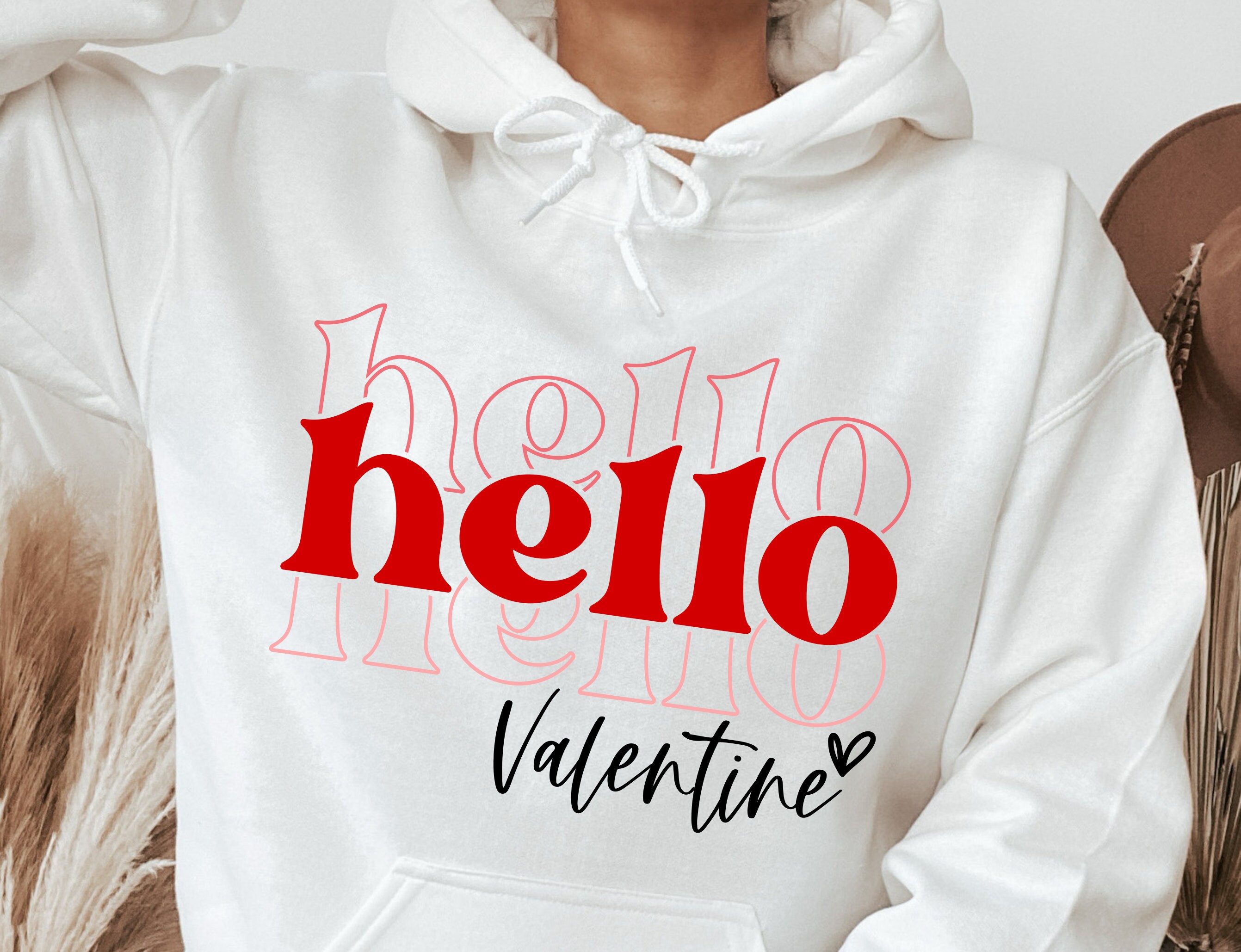 Hello Valentine SVG PNG Love More Svg Valentine's Day - Etsy