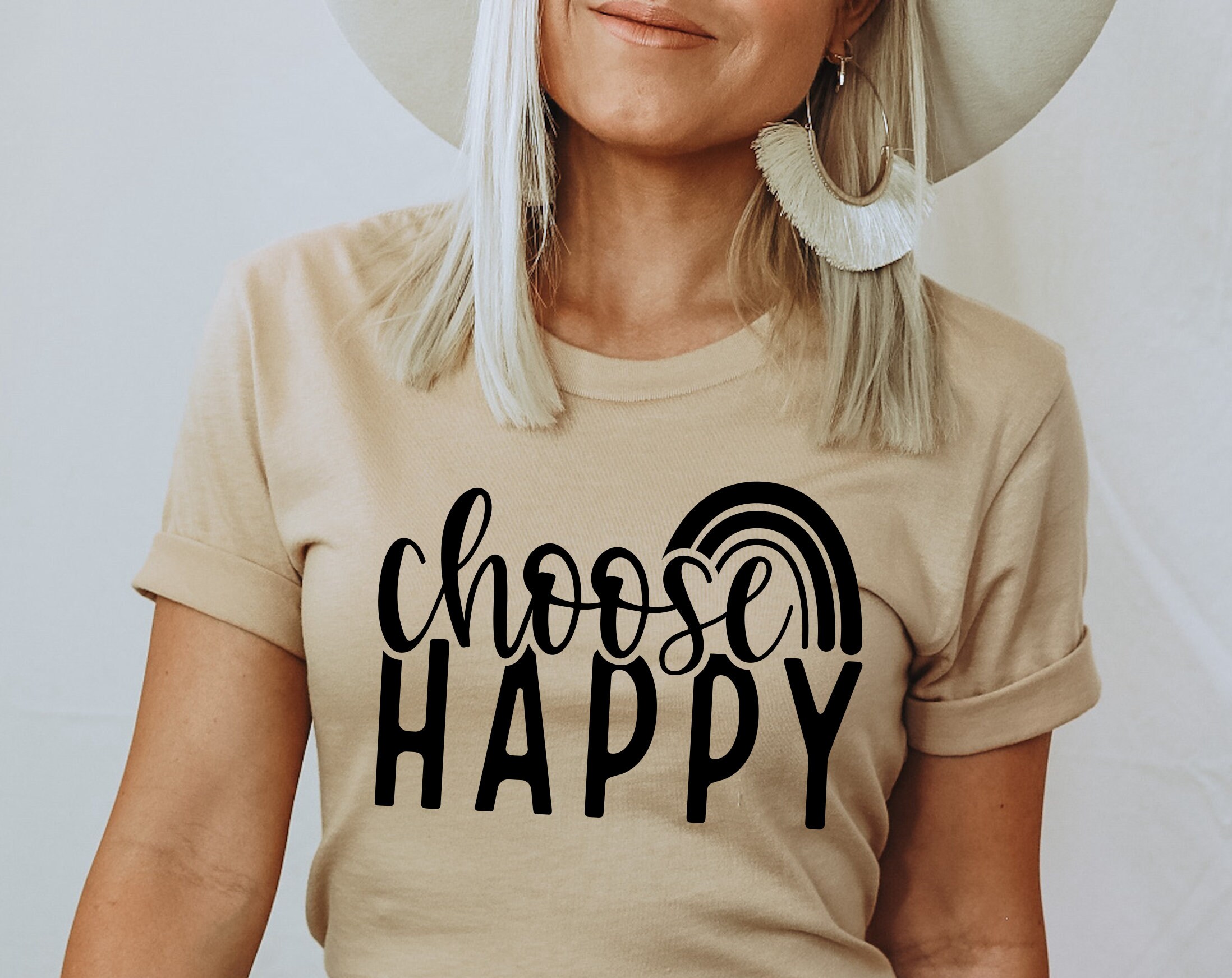 Choose Happy SVG PNG PDF Positive Svg Inspirational Svg | Etsy UK