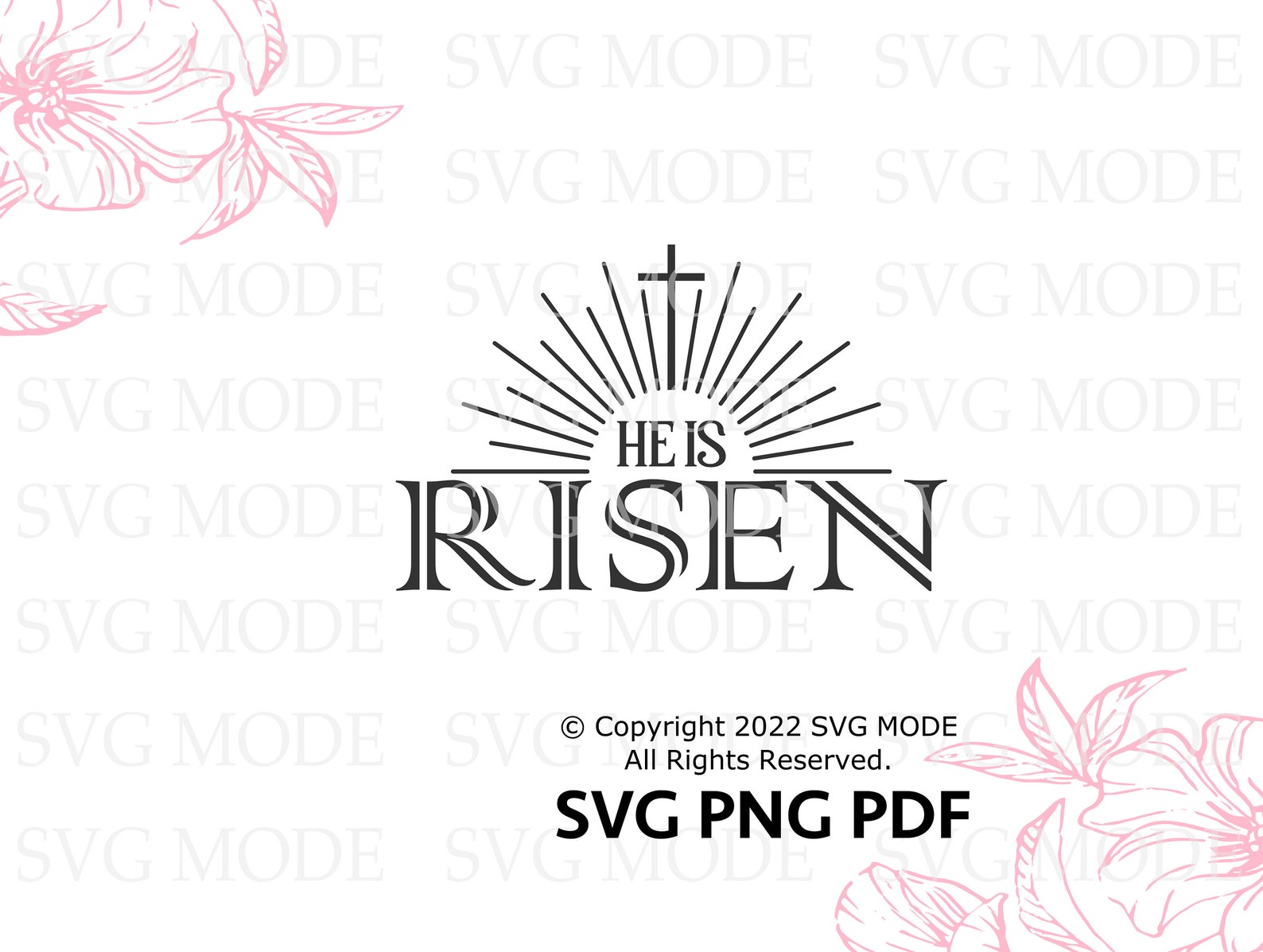 He is Risen SVG PNG PDF Easter Cross Svg Easter Svg - Etsy