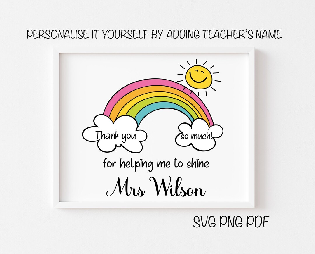 Thank You Teacher SVG PNG PDF, Teacher Appreciation Gift, Best Teacher ...